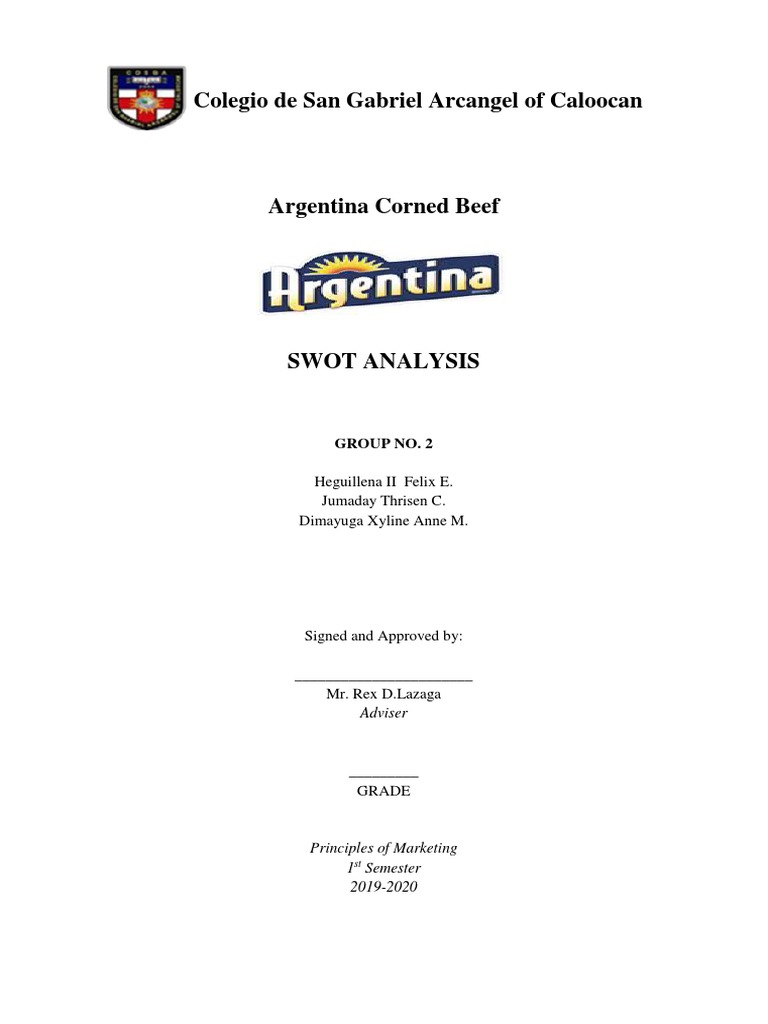 Swot Analysis - Argentina Corned Beef | PDF | Food And Drink | Foods
