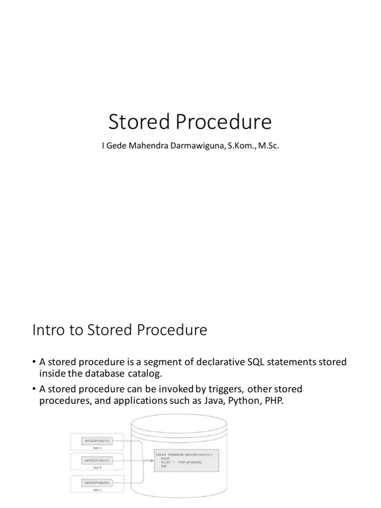 Intro to Stored Procedures in MySQL | PDF | Parameter (Computer Programming) | Control Flow