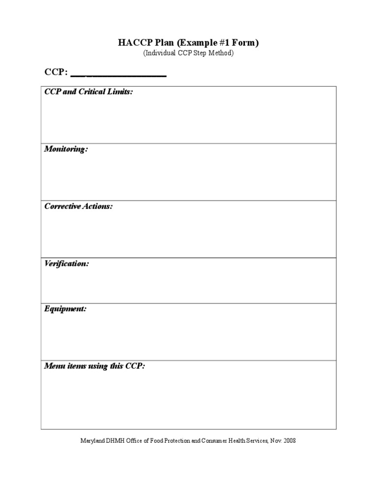 HACCP Plan Examples | PDF
