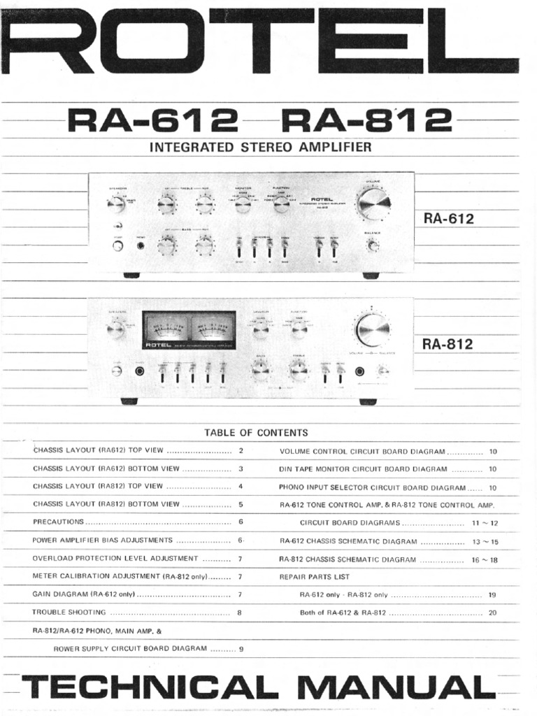 Rotel Ra-812 SM PDF | PDF