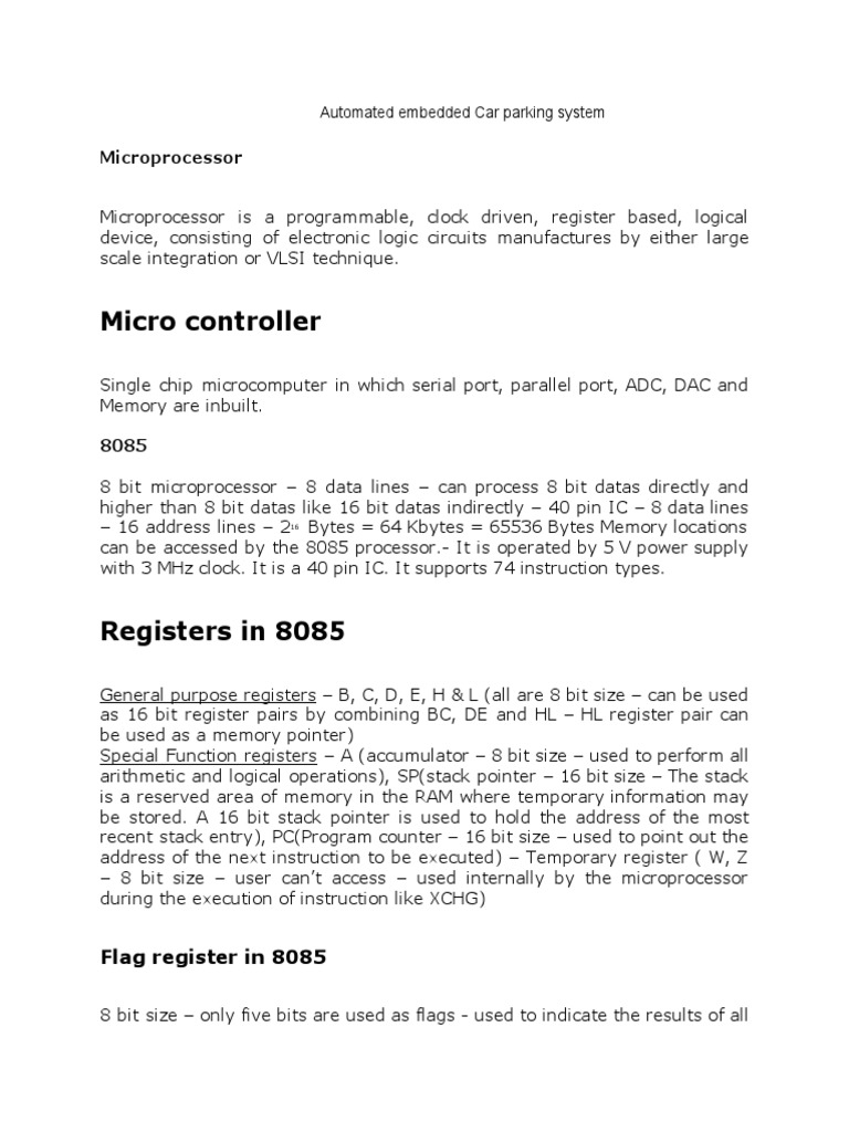 An In-Depth Look at Microprocessors, Registers, and Flags for the 8085 ...