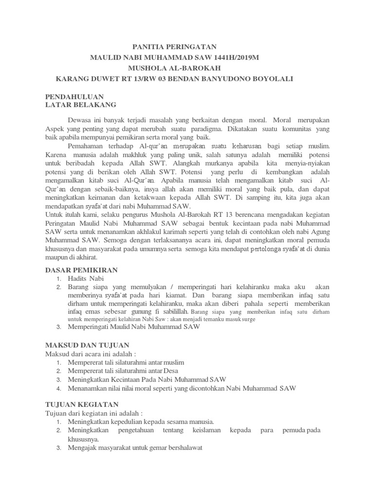 Contoh Proposal Pengajian | PDF