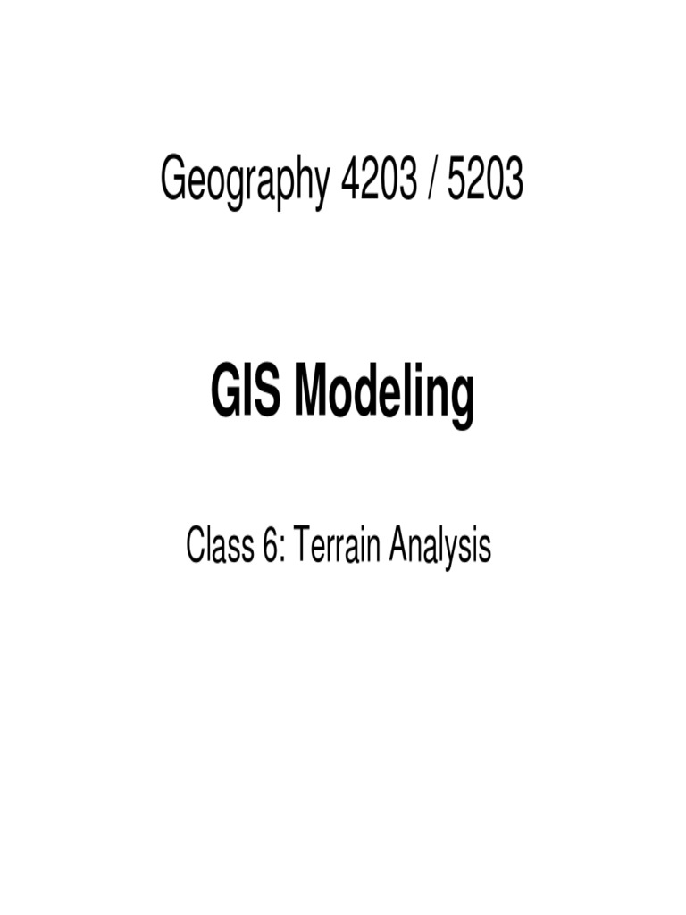 Geography 4203 / 5203: GIS Modeling | PDF | Contour Line | Geographic ...
