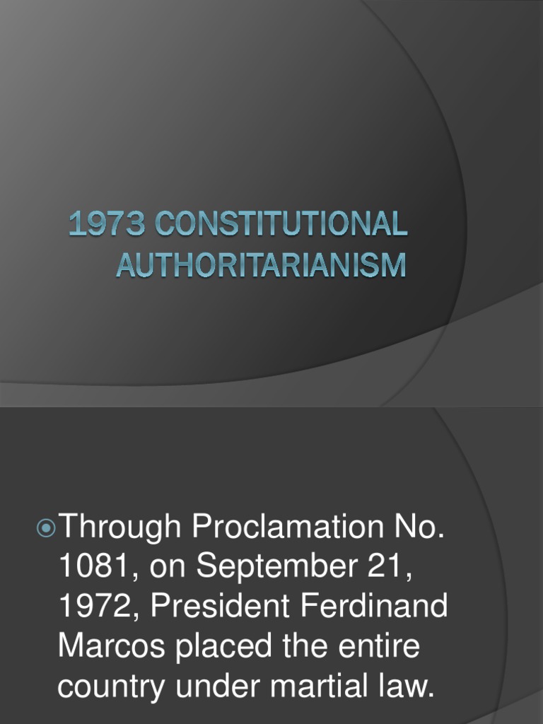 1973 Philippine Authoritarian Constitution | PDF | Politics