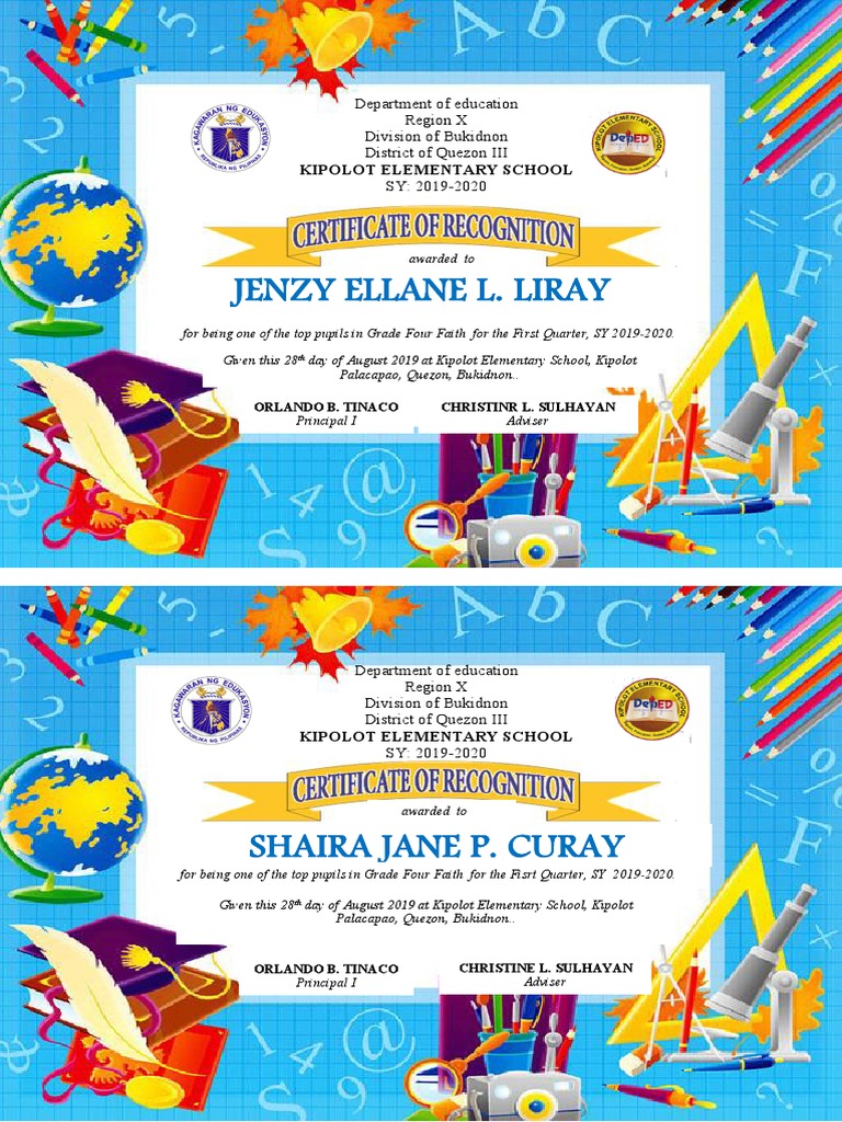 Grade Four Certificate Award Ideas | PDF