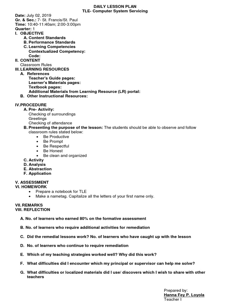 Classroom Rules g7 | PDF