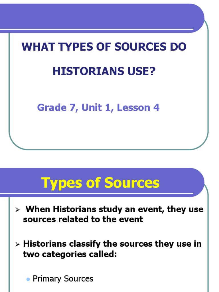 7th Grade Lesson 4 - Powerpoint | PDF | Primary Sources | Middle Schools