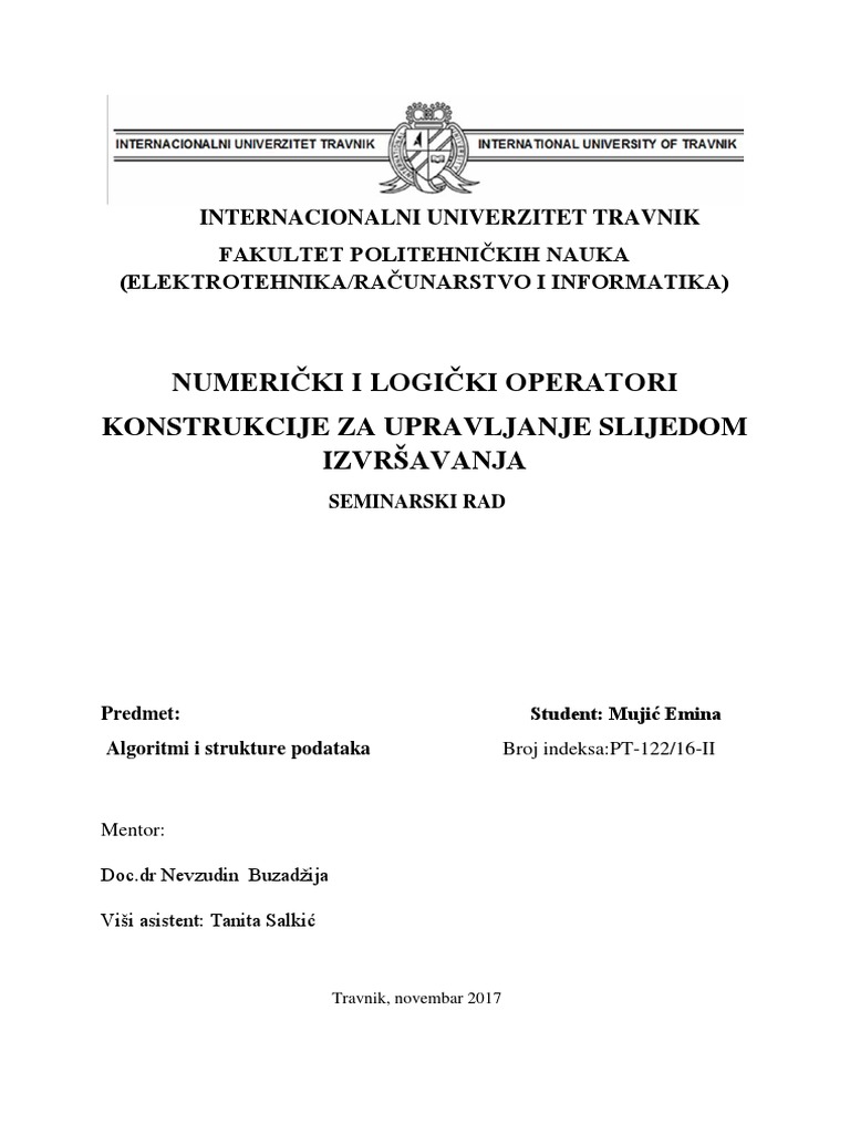 Numericki I Logički Operatori | PDF