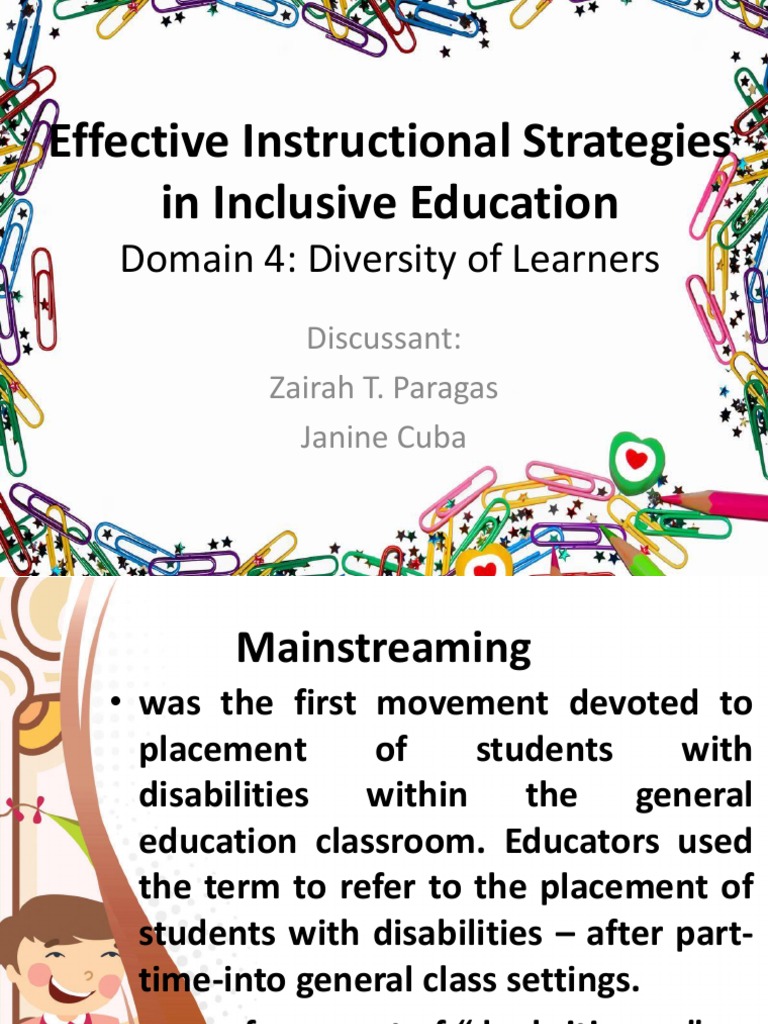 Effective Instructional Strategies in Inclusive Education | PDF ...