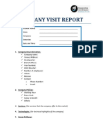 Format of Industrial Visit Report | PDF