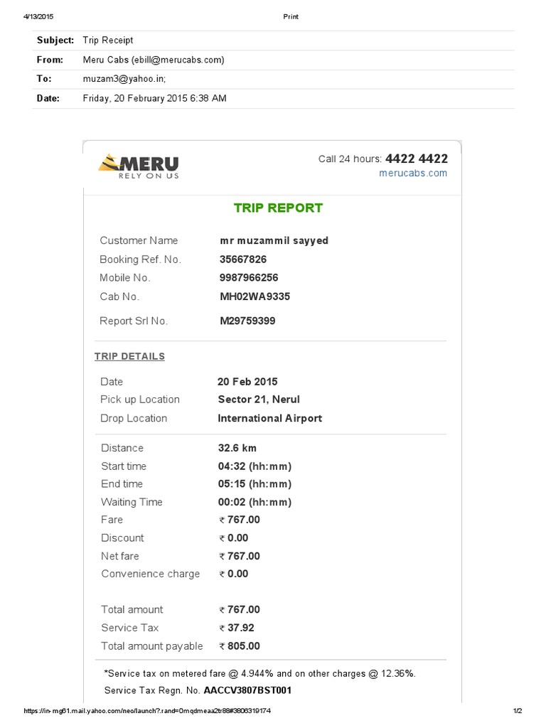 Meru Cab | PDF | Receipt | Government Finances
