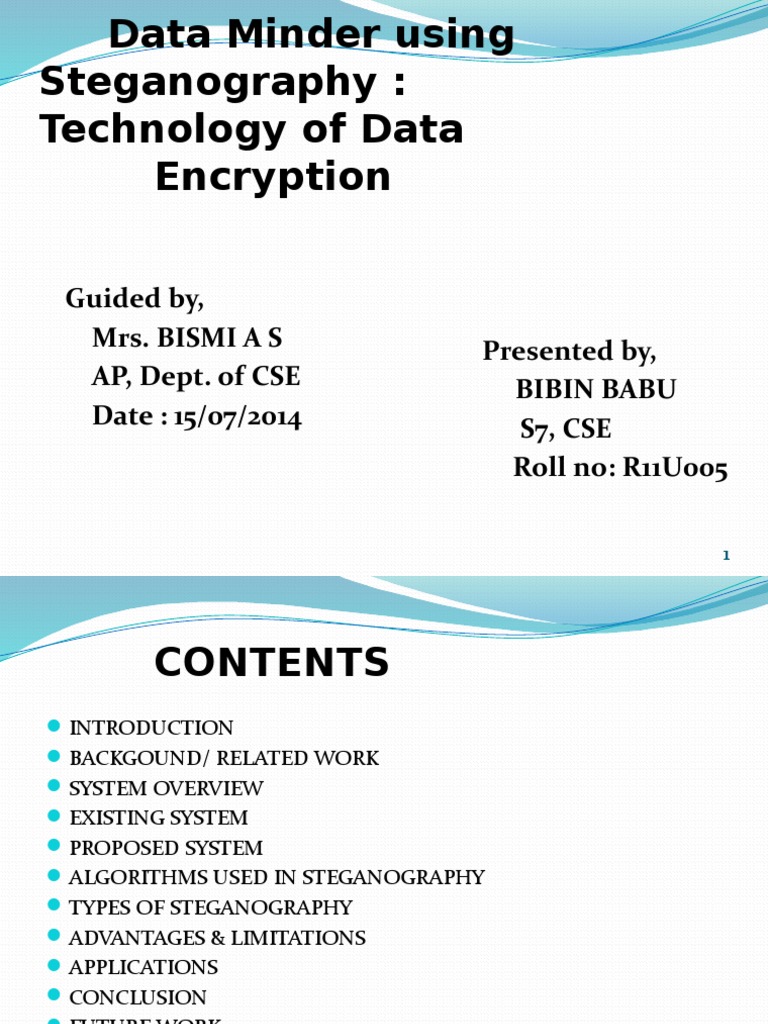 Data Minder Using Steganography | PDF | Encryption | Digital Image