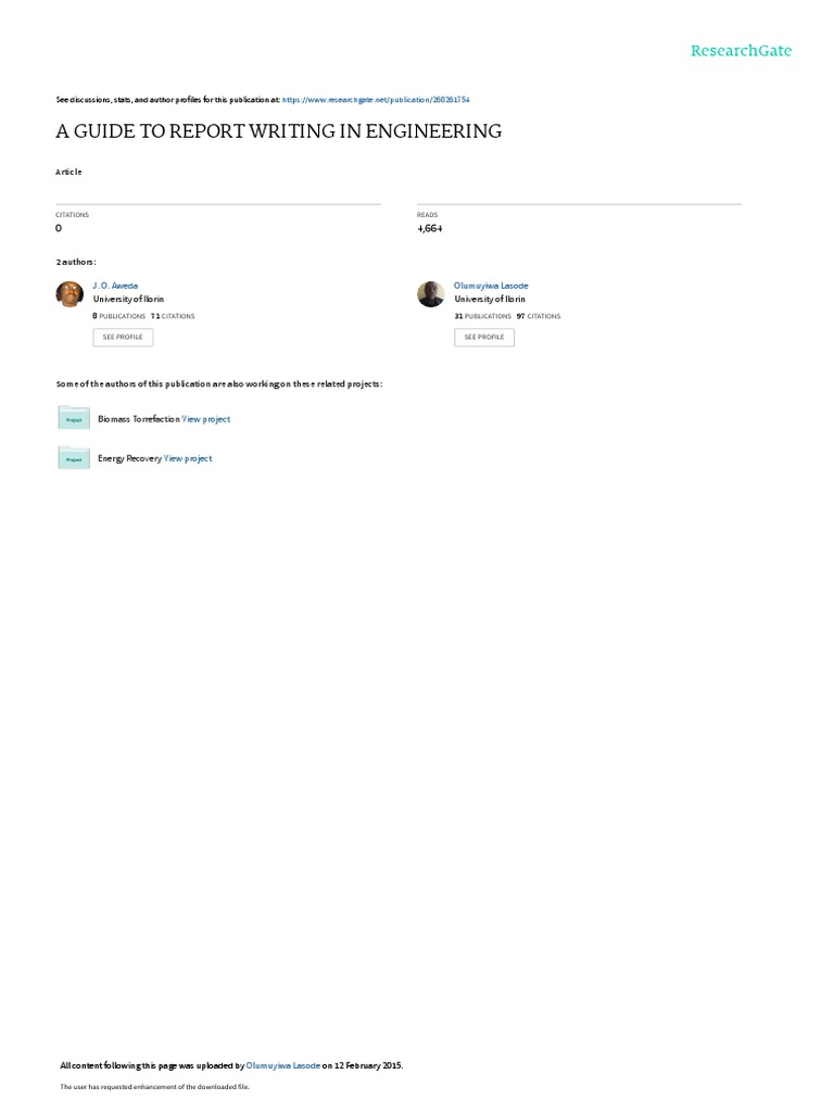 A Guide to Effective Engineering Report Writing: Principles and ...