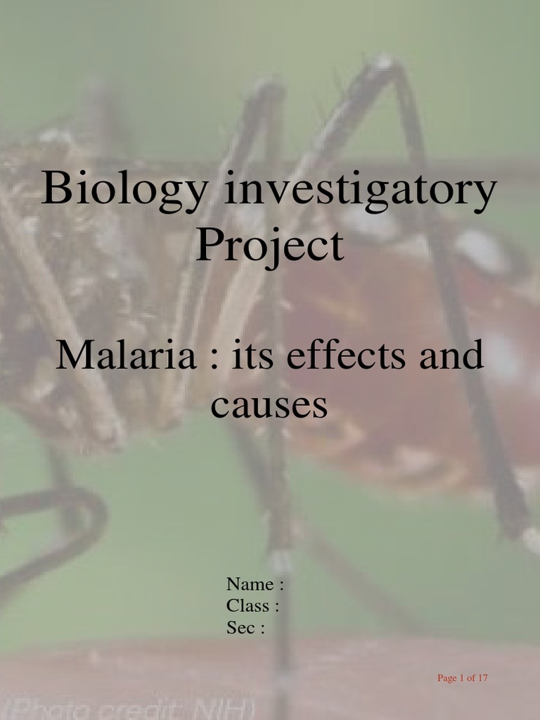 Biology Investigatory Project: Malaria: Its Effects and Causes | PDF ...