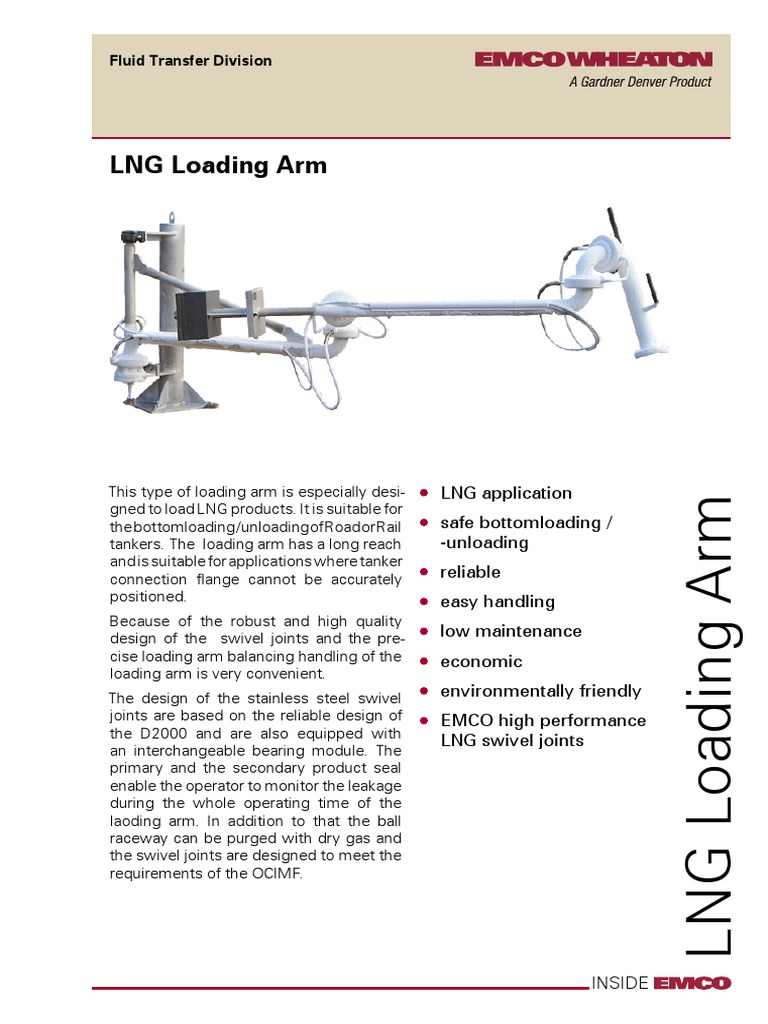 LNG Loading Arm: Fluid Transfer Division | PDF | Gas Technologies ...