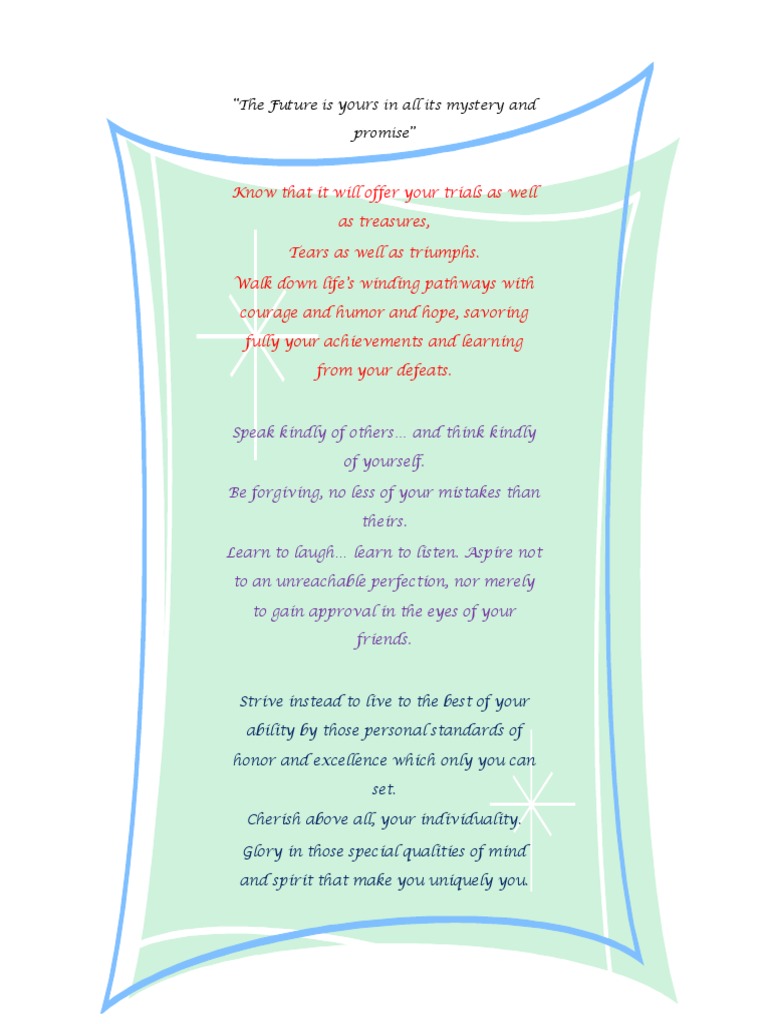 "The Future Is in All Its Mystery and Promise": Yours | PDF