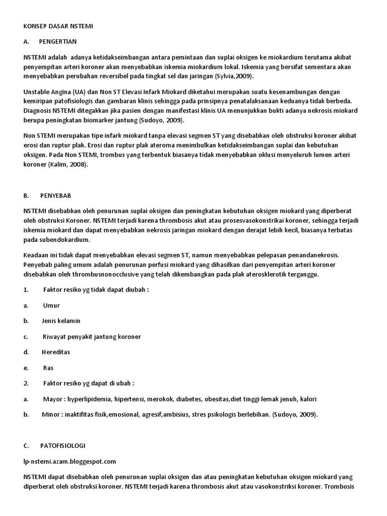 Konsep Dasar Nstemi | PDF | Kesehatan Holistik