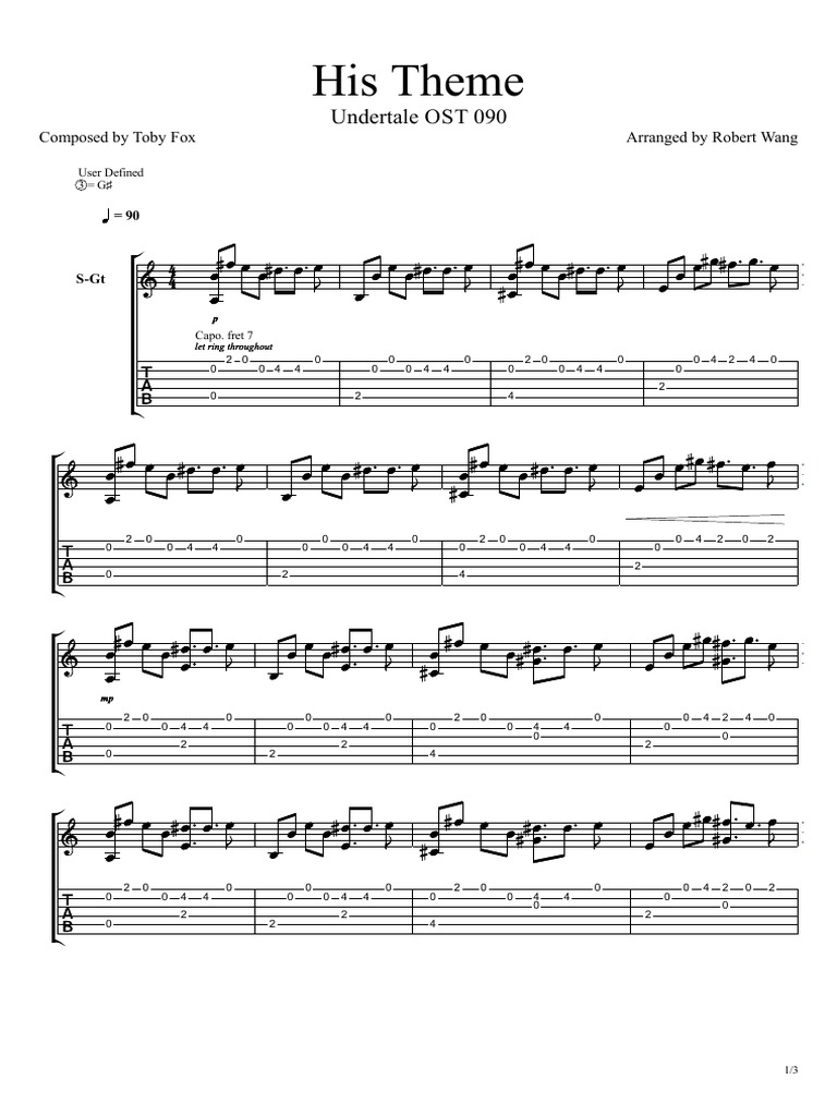 His Theme: Undertale OST 090 | PDF | Leisure | Sports