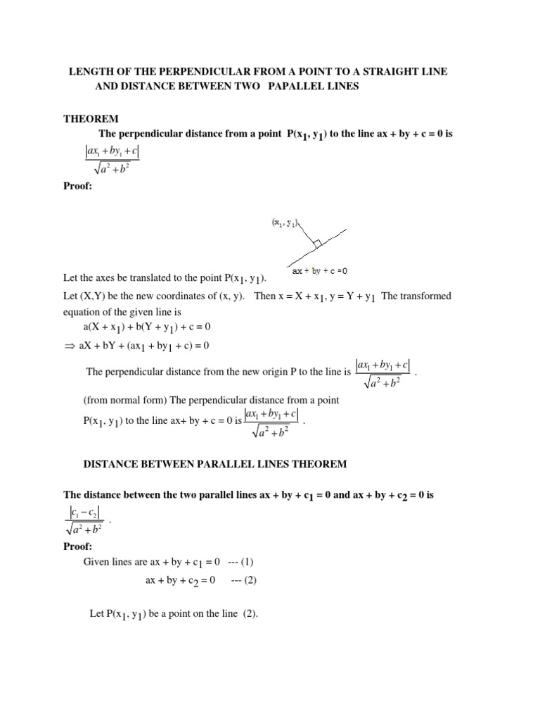 Length of Perpendiculars | PDF | Line (Geometry) | Perpendicular