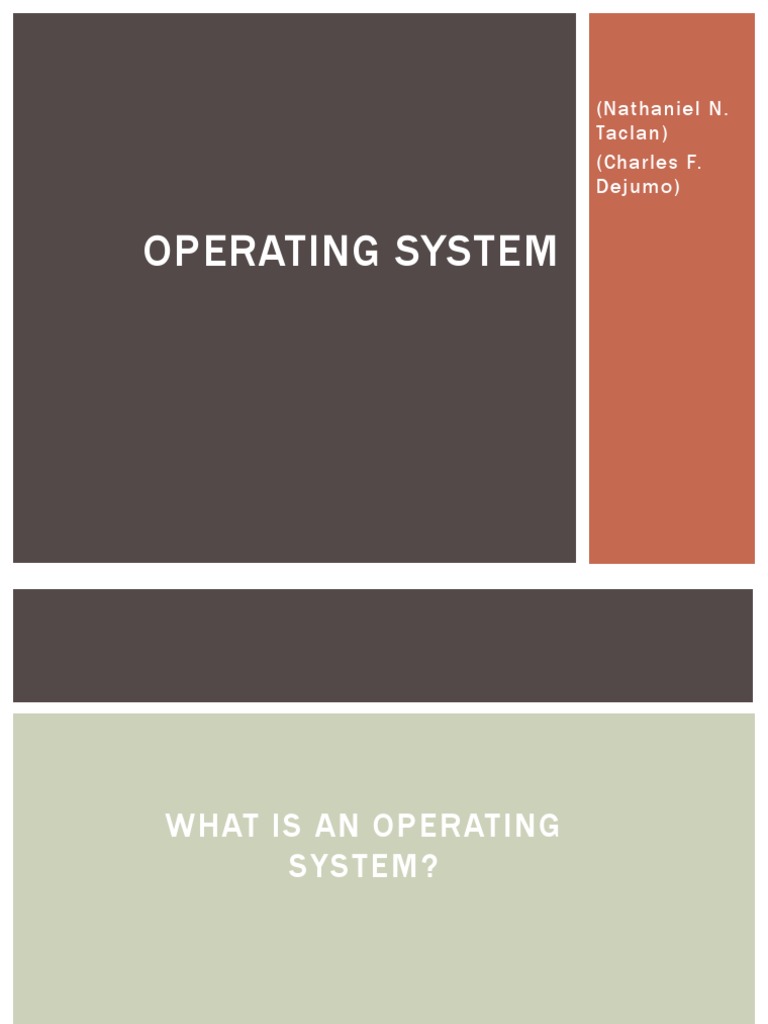 Operating System: (Nathaniel N. Taclan) (Charles F. Dejumo) | PDF