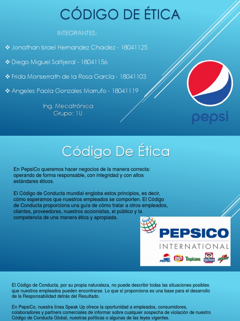 Código Ética Pepsi | PDF | Pepsi Co | Economias