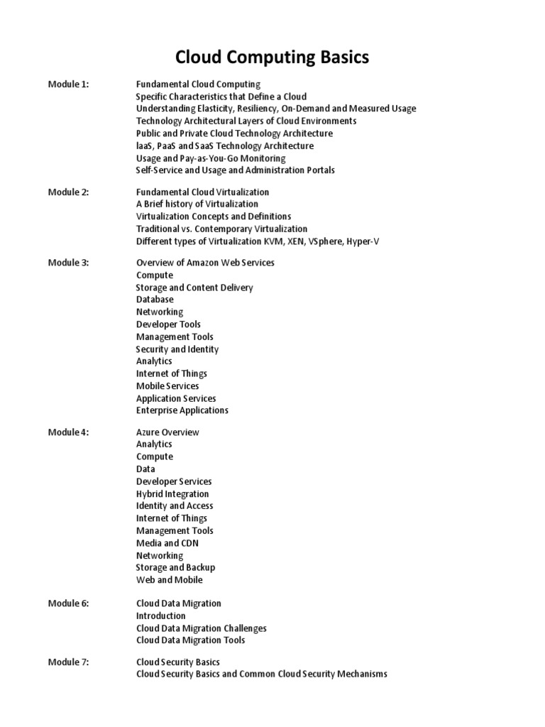 Cloud Computing Basics - ACCENTURE | PDF