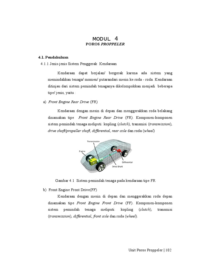 Sistem Penggerak Kendaraan dan Poros Propeller | PDF