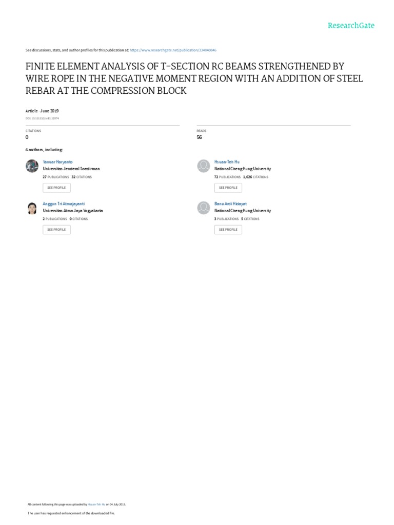 Finite Element Analysis of T-Section RC Beams Strengthened by Wire Rope ...