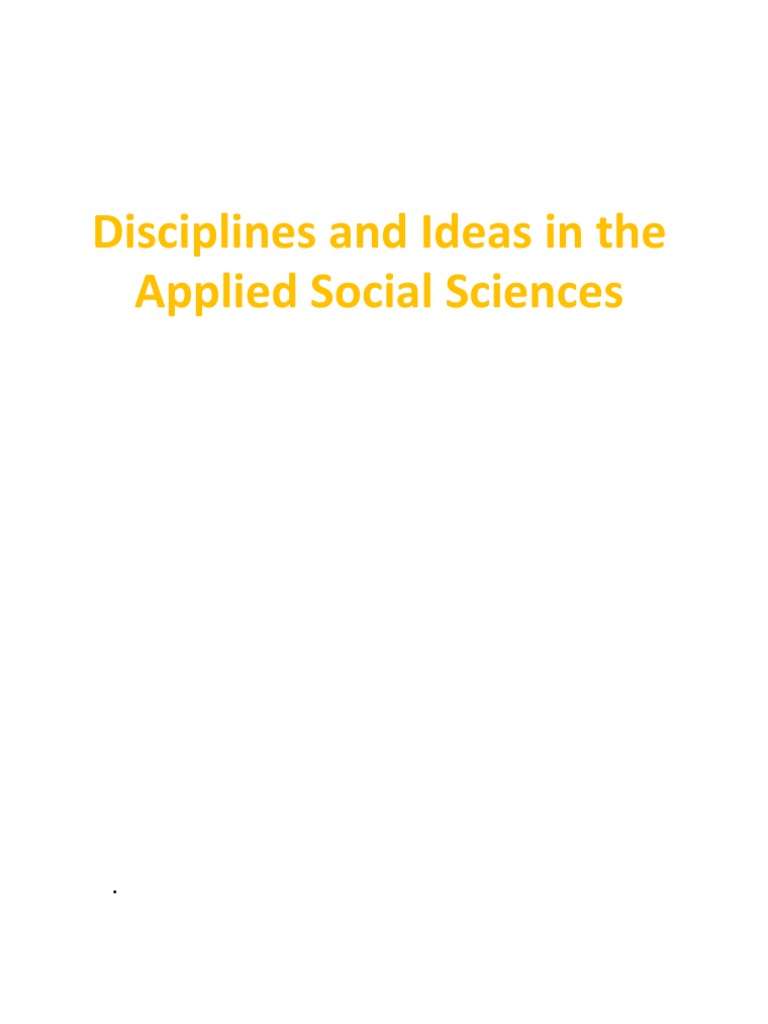 Overview of Applied Social Sciences | PDF | Social Science | Science