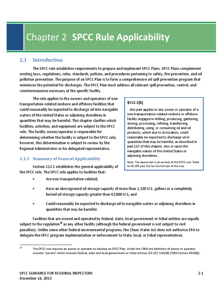 SPCC Guidelines For Regional Inspectors | PDF | Resource Conservation And Recovery Act | Biodiesel