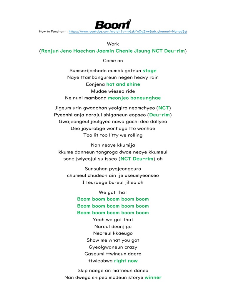 NCT DREAM Fanchant Guide PDF | PDF