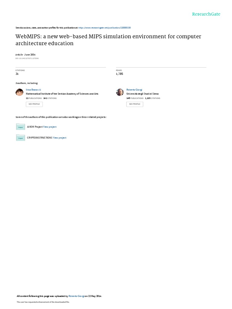 WebMIPS A New Web-Based MIPS Simulation Environmen | PDF | Assembly ...