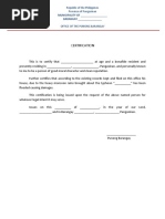 Barangay Certificate of Residency Template | PDF