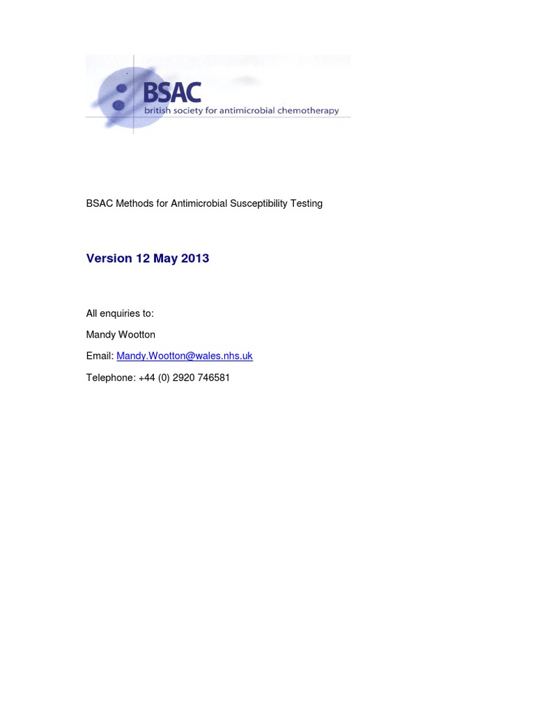 Version 12 May 2013: BSAC Methods For Antimicrobial Susceptibility ...