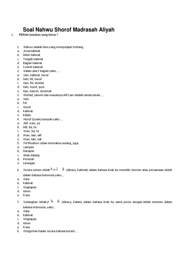 Soal Nahwu | PDF