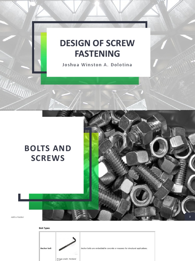 Design of Screw Fastening | PDF | Screw | Mechanical Engineering