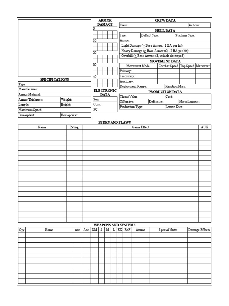 Vehicle Sheet PDF | PDF