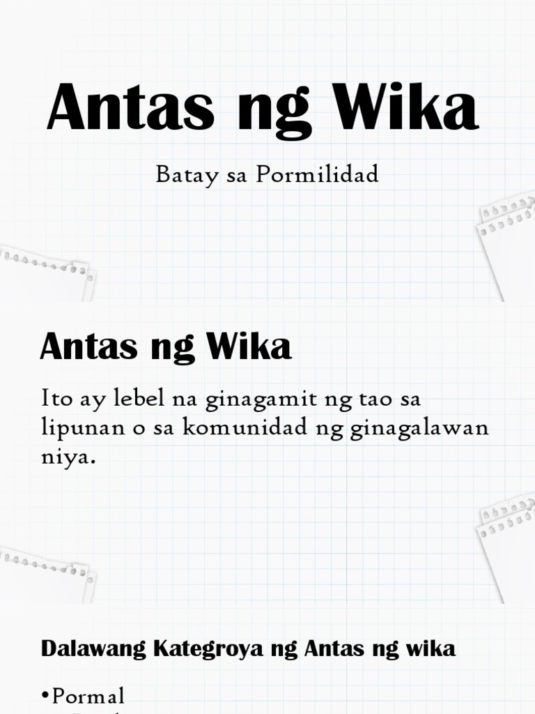 Antas NG Wika | PDF