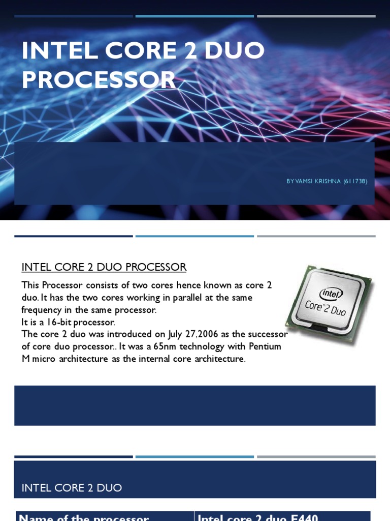 Overview of Intel Core 2 Duo Processor | PDF | Cpu Cache | Multi Core ...