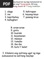 Pokus NG Pandiwa - Pagsusulit | PDF