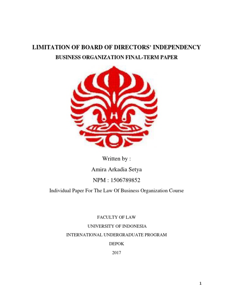 Uas Paper Hop | PDF | Board Of Directors | Corporate Law