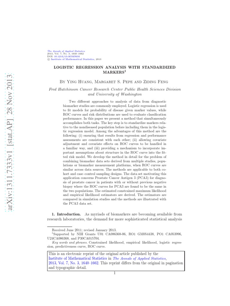 The Annals of Applied Statistics 10.1214/13-AOAS634 Institute of ...