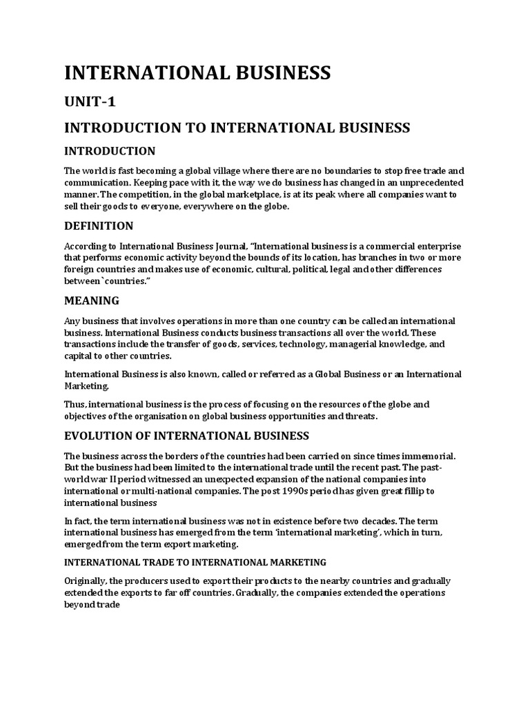 Introduction to International Business | PDF | Franchising ...