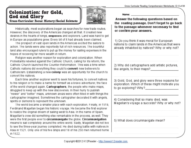 Colonization - For Gold, God and Glory - 1 | PDF | Exploration ...