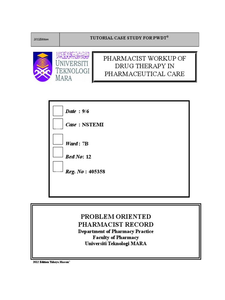 Pharmacist Workup of Drug Therapy in Pharmaceutical Care: Problem ...