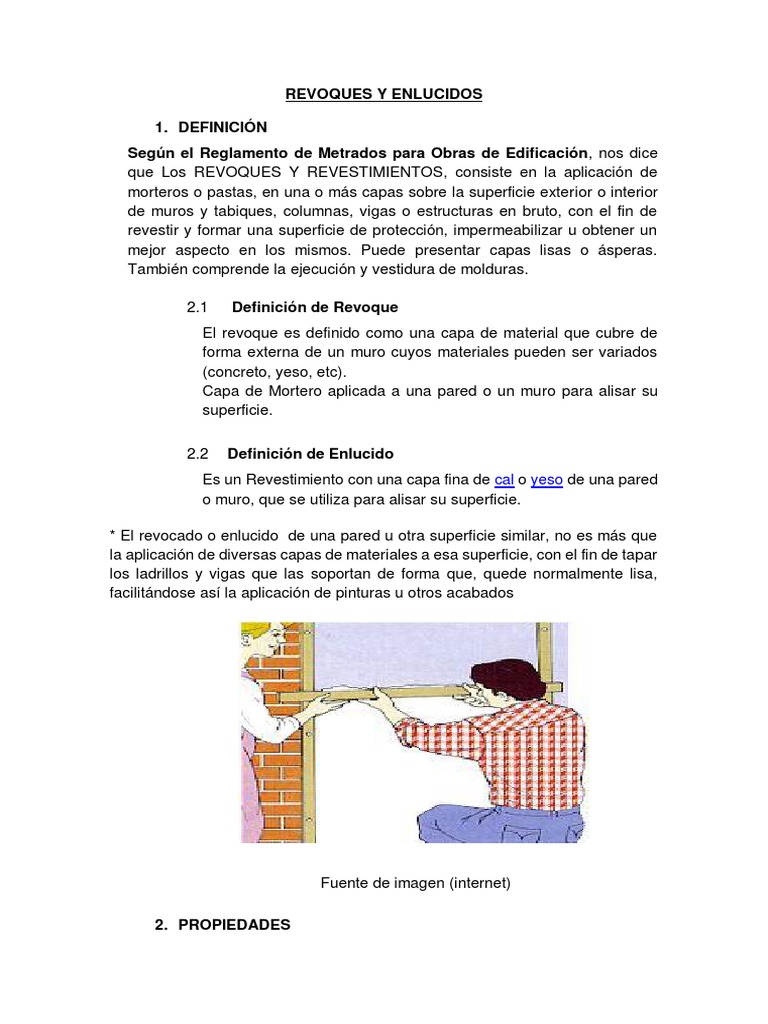 Revoques | PDF | Yeso | Hormigón