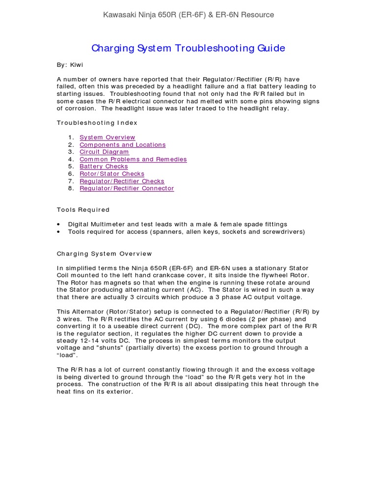 Charging System Troubleshoot PDF | PDF | Direct Current | Battery Charger