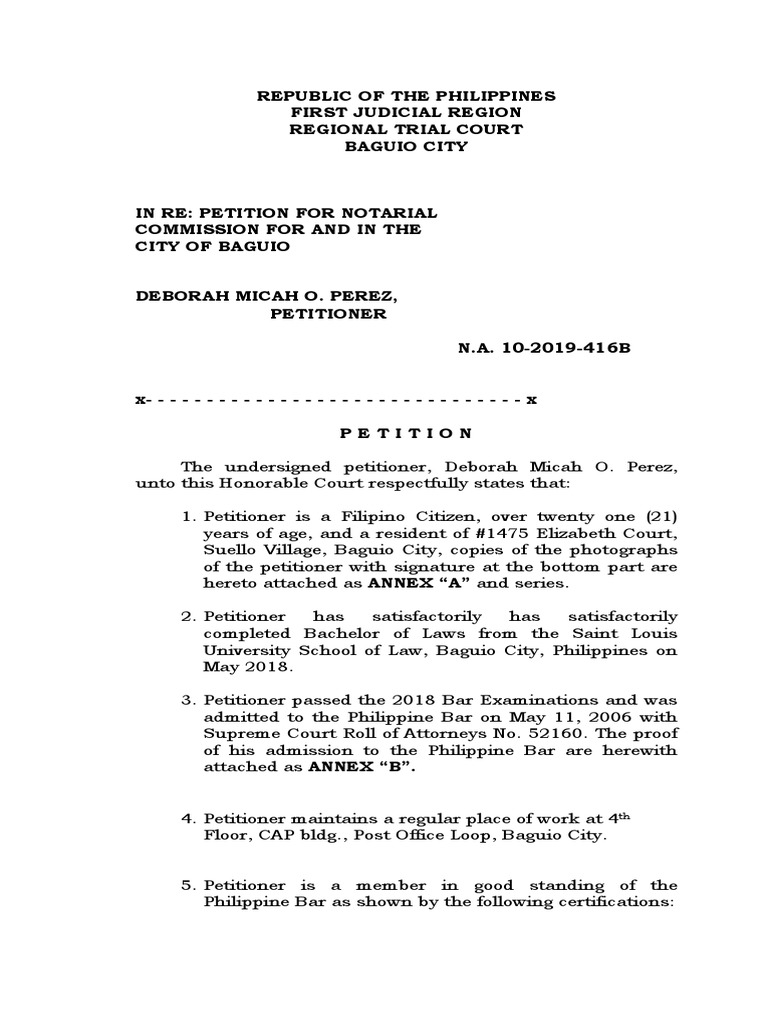 Petition For Notarial Commission | PDF | Affidavit | Notary Public