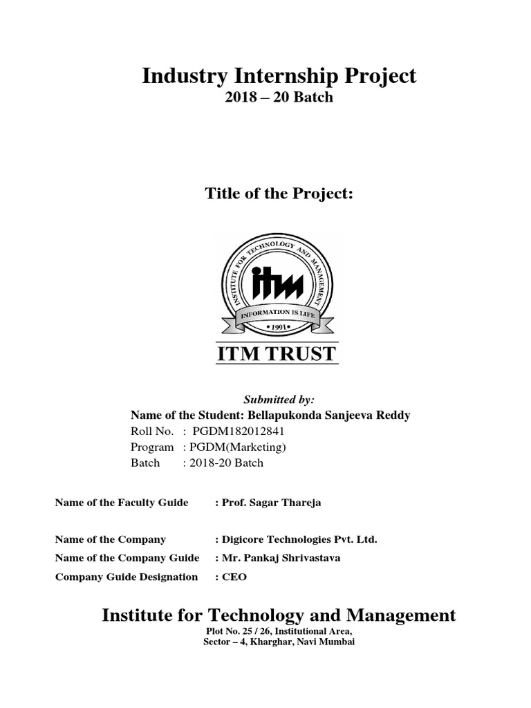 Industry Internship Project: Title of The Project | PDF | Search Engine ...