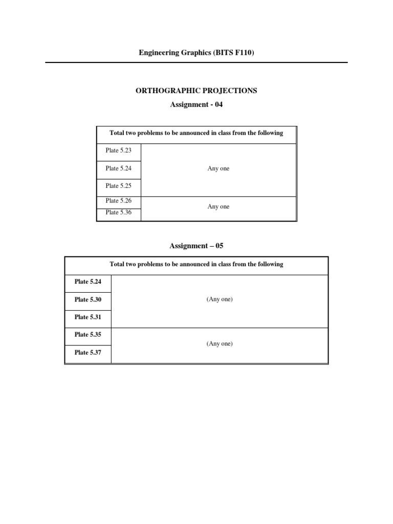 Engineering Graphics (BITS F110) : Total Two Problems To Be Announced ...